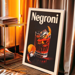 Mid-century Modern Negroni Print: Retro Italian Cocktail Bar Art - Etsy