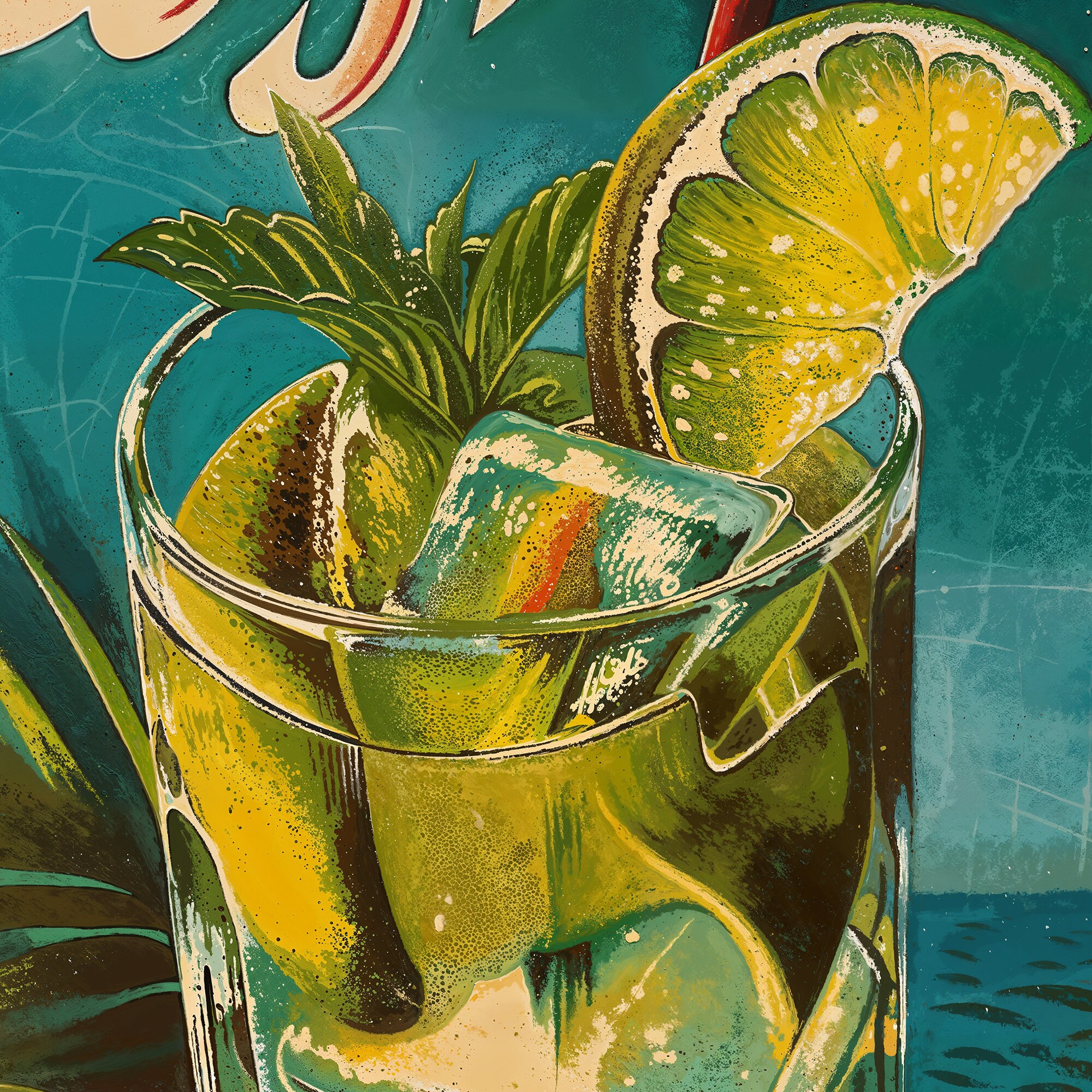 Vintage Mojito Poster Retro Liquor Advertising Wall Art Nostalgic ...