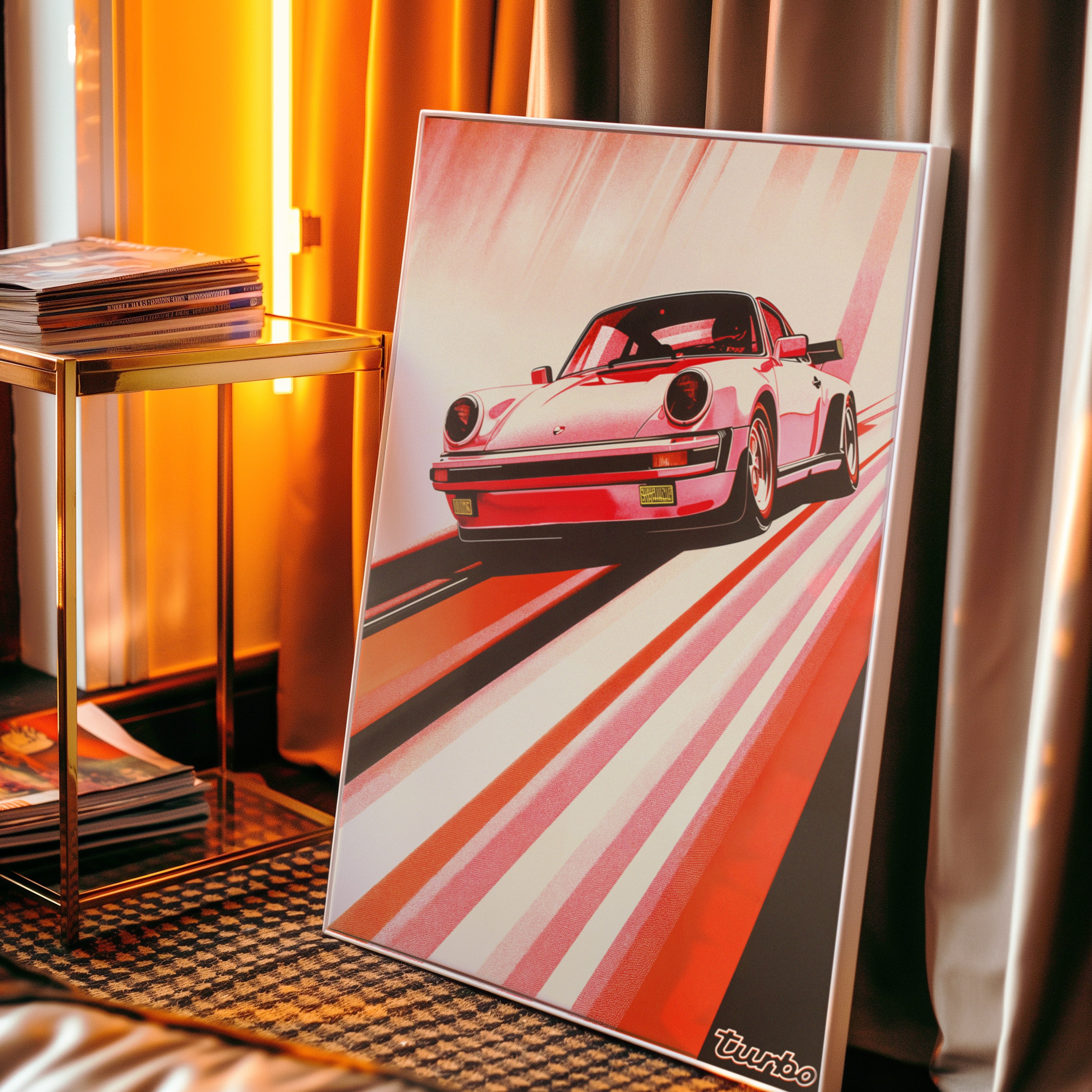 Retro Porsche 911 Turbo Poster: Vintage Auto Racing Art - Etsy
