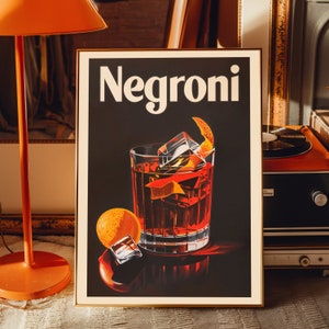 Mid-century Modern Negroni Print: Retro Italian Cocktail Bar Art - Etsy