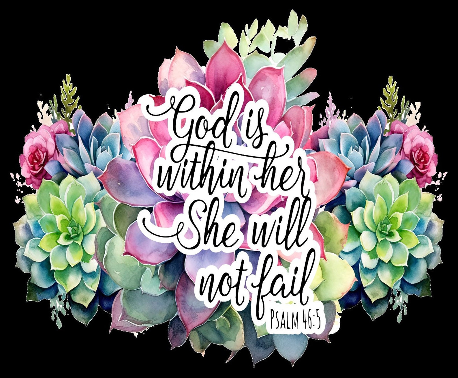 God is Within Her, She Will Not Fail . Digital Download - Etsy