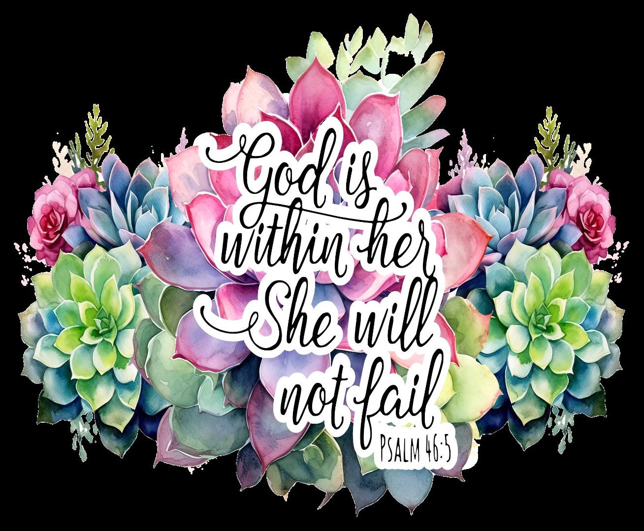 God is Within Her, She Will Not Fail . Digital Download - Etsy