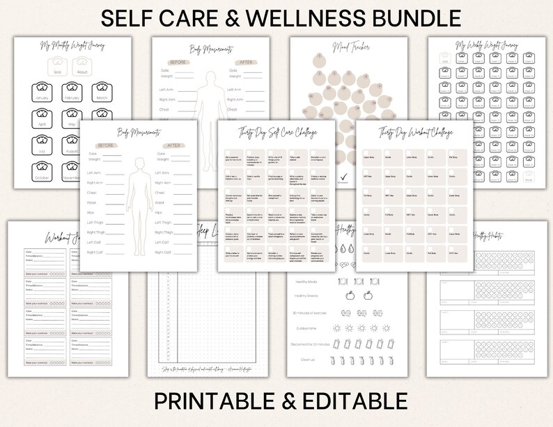 Self Care Digital Planner Self Care Journal Wellness - Etsy