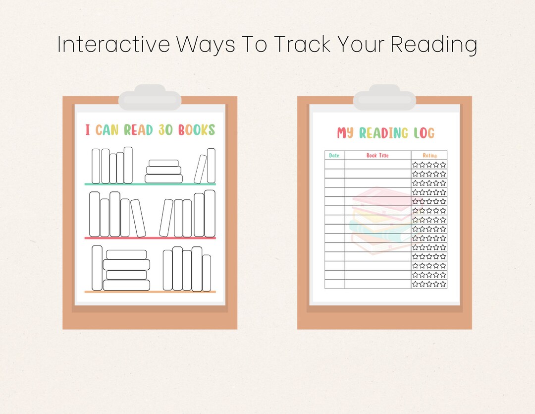 Book Tracker for Kids, Printable Reading Log, Digital Download, Rainbow ...
