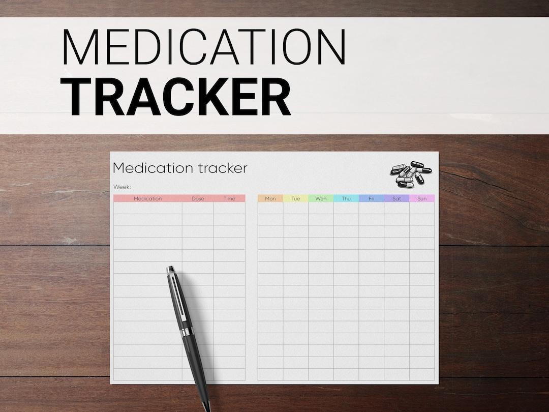 Medication Tracker | Weekly Medication Log | Minimalist Daily ...