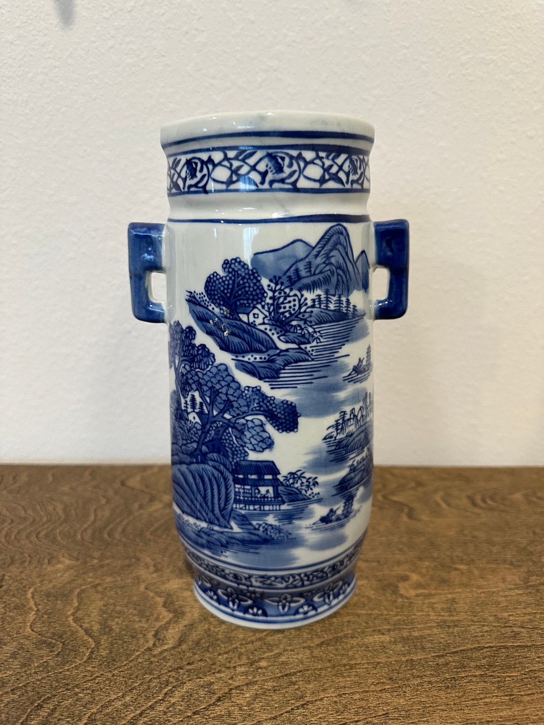 Ashley Belle Blue and White Porcelain Vase With Handles - Etsy