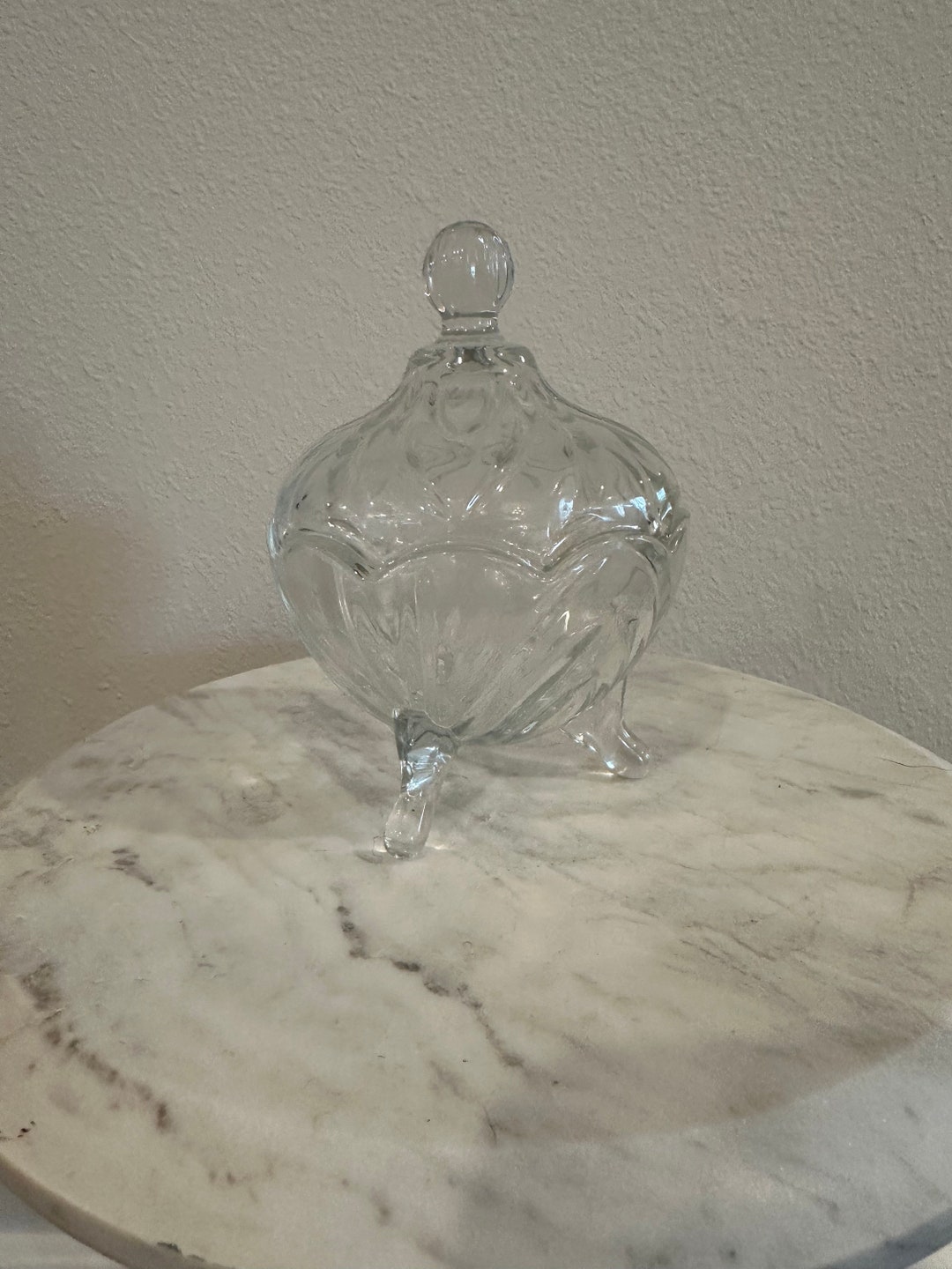 Glass Trinket/candy Dish With Lid - Etsy