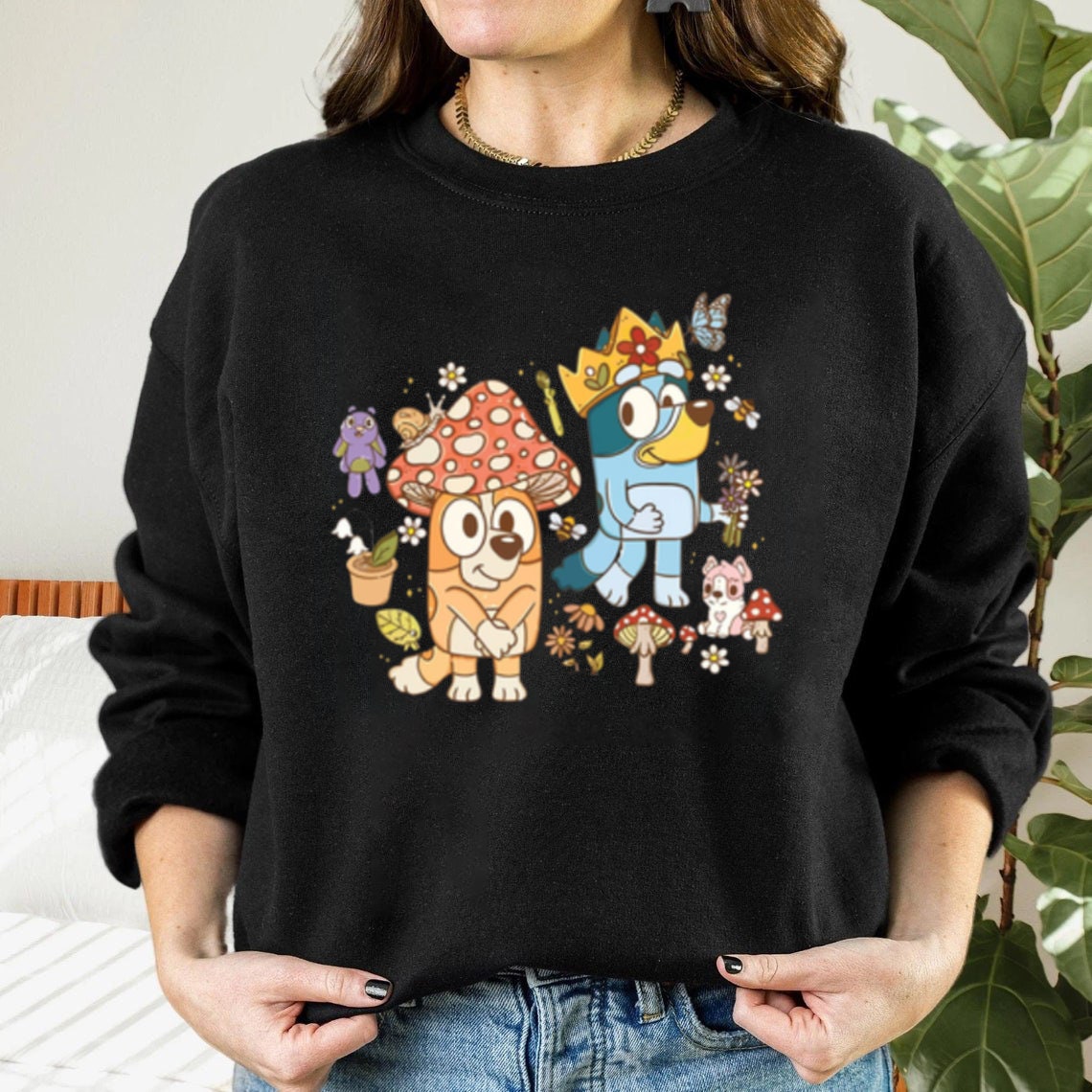 Bluey Mushroom Tshirt Bluey Unisex Shirt Bluey and Bingo - Etsy
