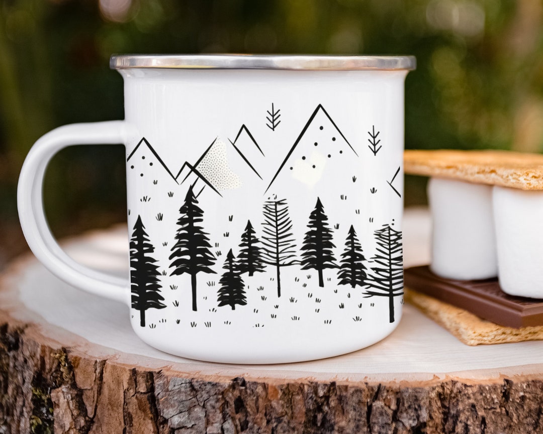 Glamping Tree Coffee Mug Glamping Forest Mug Glamping - Etsy