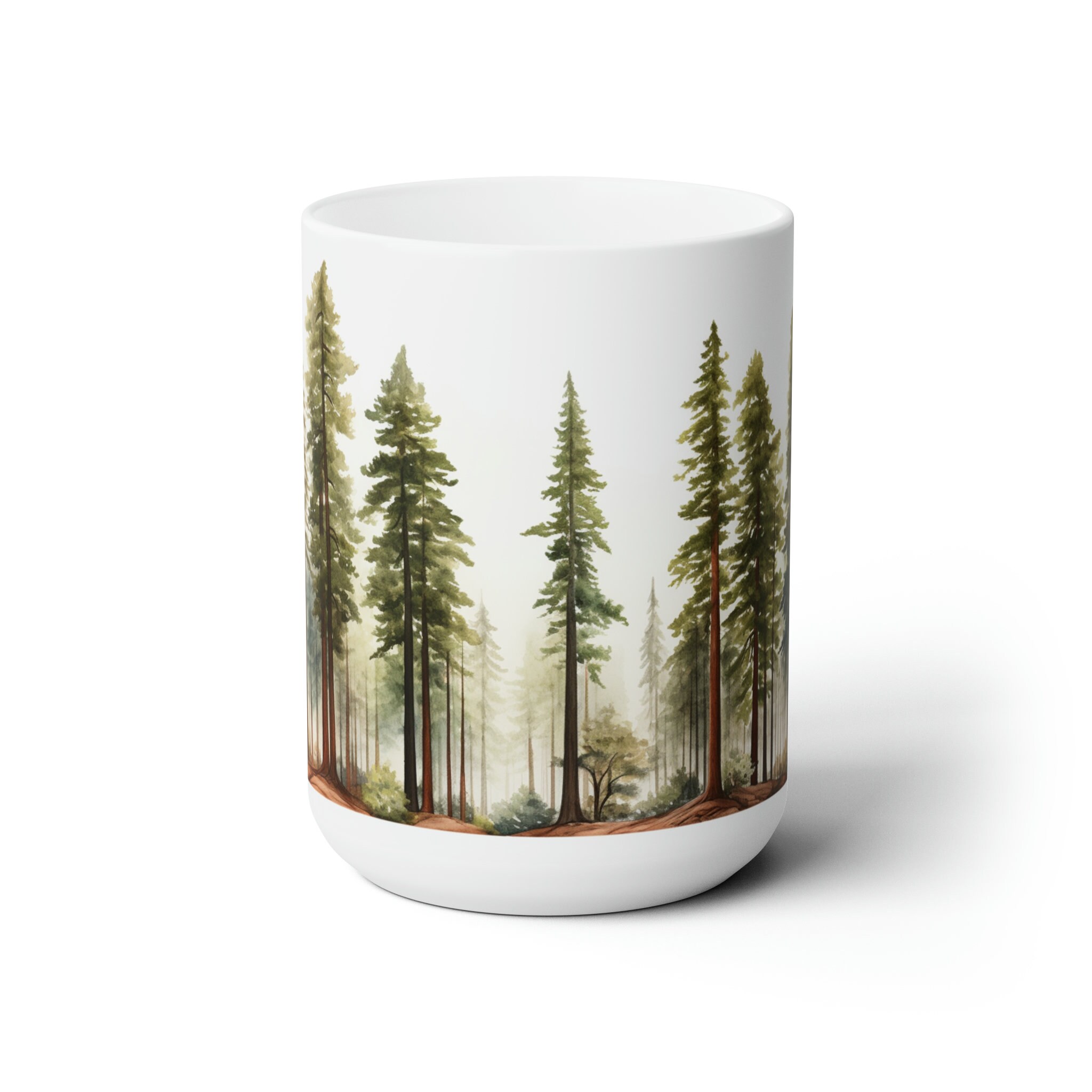 Sequoia Tree Coffee Mug, Watercolor Tree Mug, Redwood Forest Mug ...