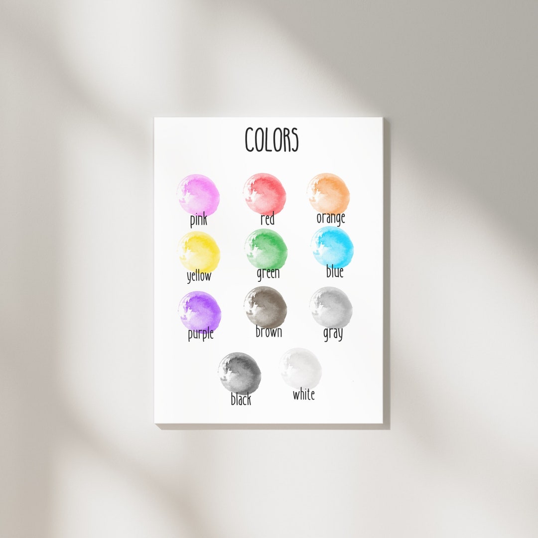 Colors Poster Educational Posters Kindergarten Poster - Etsy