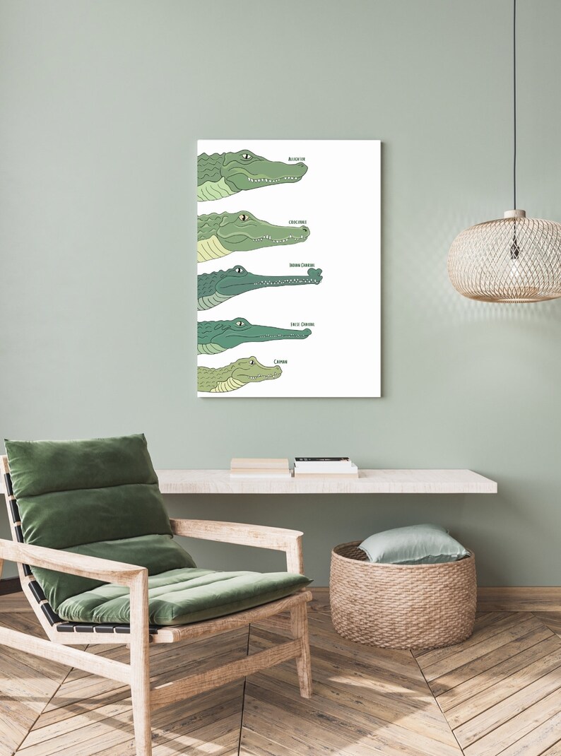 Type of Crocodiles Alligators Poster Kids Printable Jungle Poster Type ...