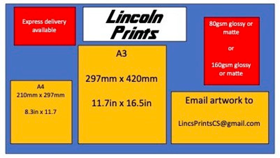 Poster Printing A3 A4 Print Your Own Pictures Photos Artwork Documents ...