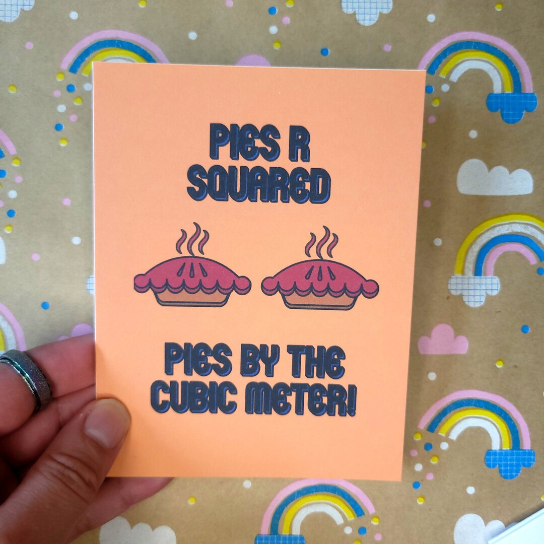 Funny Math Card for Friend Geometry Gift for Best Friend Pi Card Just ...