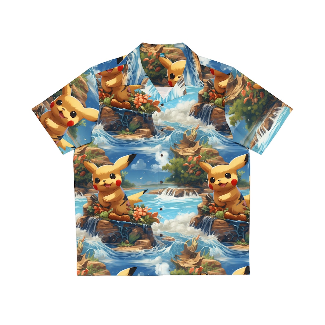 Pikachu Hawaiian Shirt Yellow and Blue Unisex Summer Casual Wear - Etsy