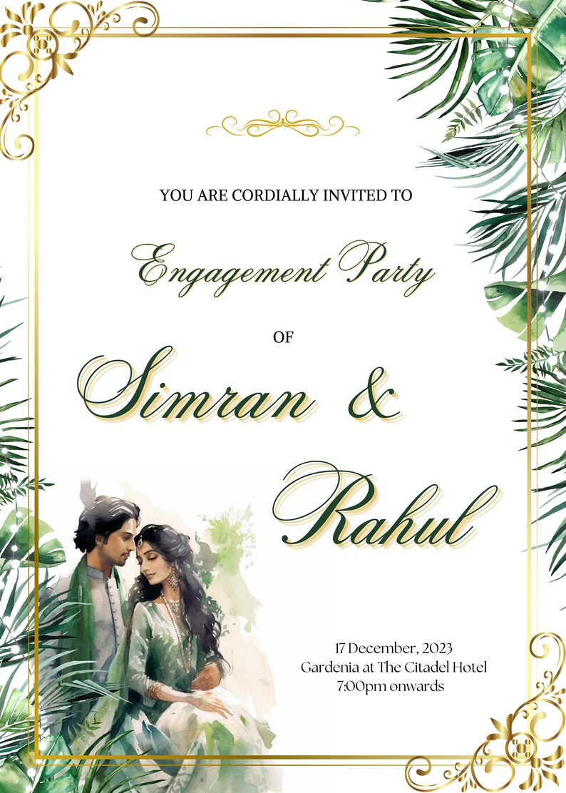 Engagement Invitation 1 Indian Wedding Invitation Digital Invite ...