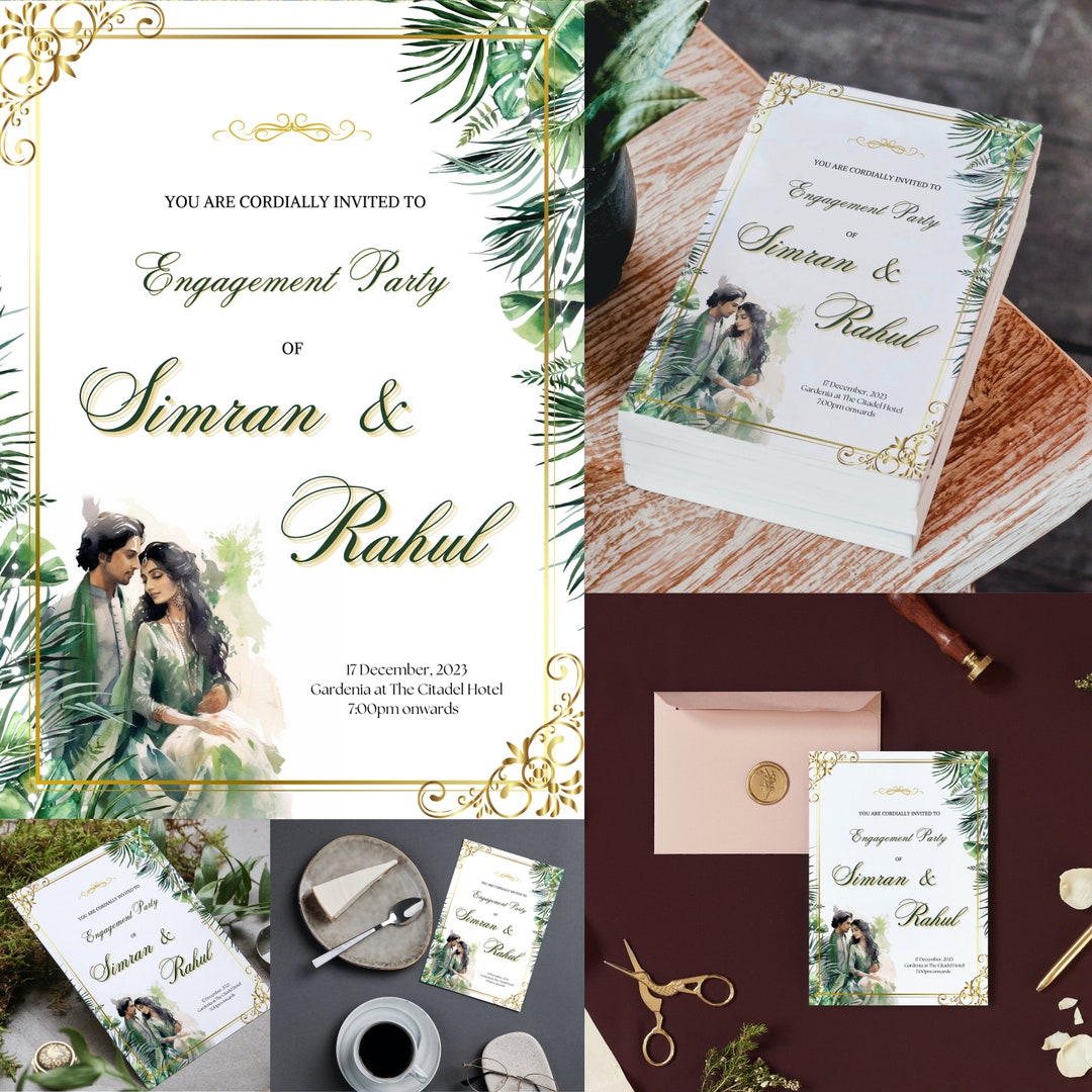 Engagement Invitation 1 Indian Wedding Invitation Digital Invite ...