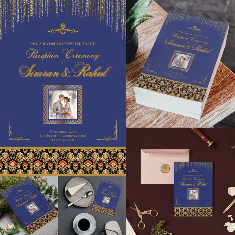 Reception Invitation 4 Indian Wedding Invitation Digital - Etsy