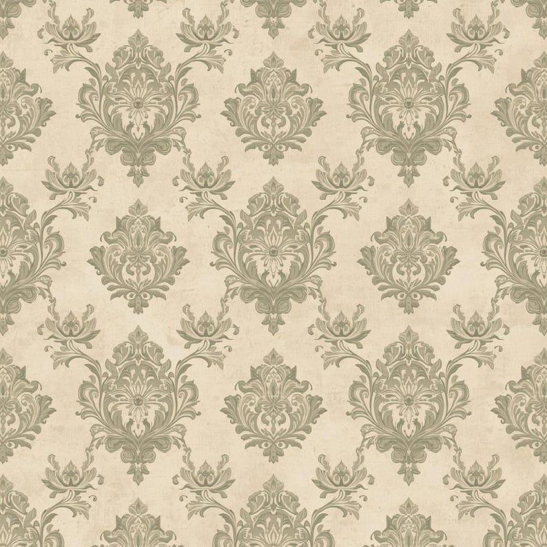 Elegant Vintage Digital Paper Pack, Damask Lace Patterns, Neutral ...