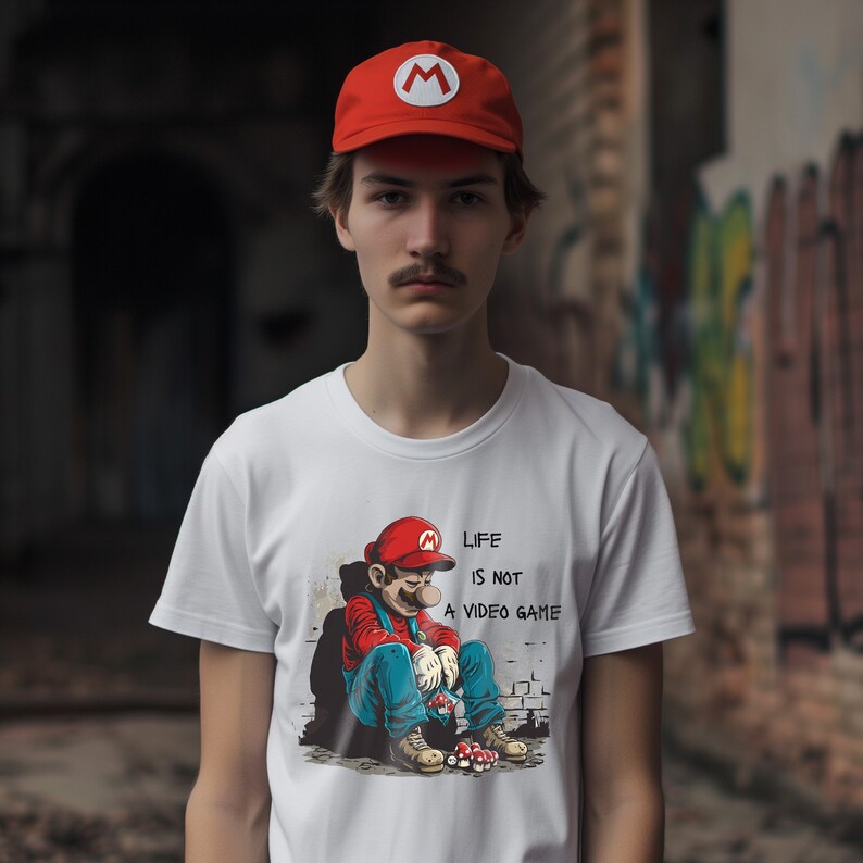 Shrooms Ruined Mario's Life, Funny Mario Shirt, Cool Gamer Shirt, Funny ...