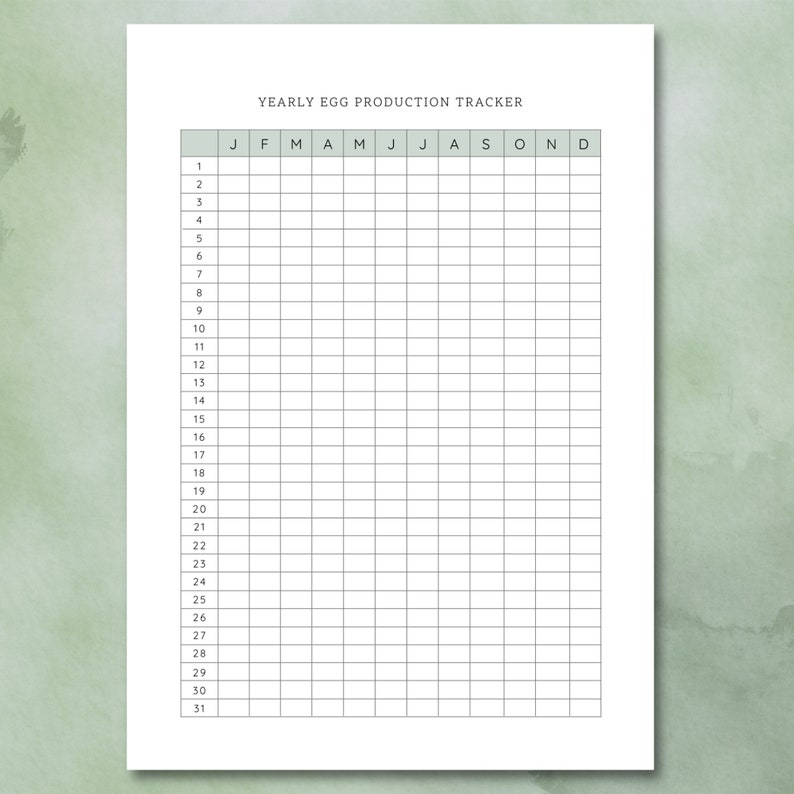 Egg Production & Sales Tracker - Printable Monthly, Yearly Business Log ...
