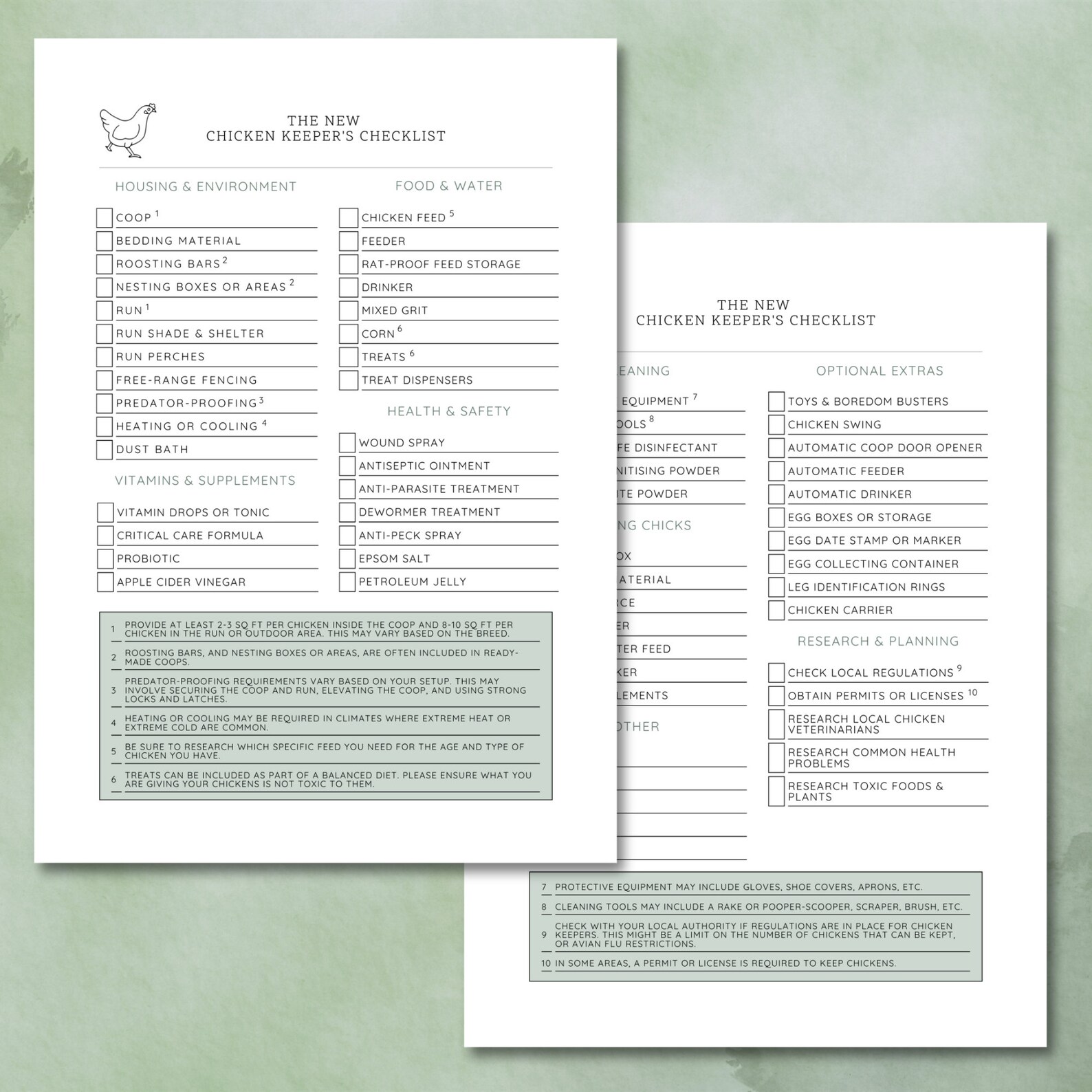 Chicken Keeper Checklist for Beginners - Printable Poultry Care ...