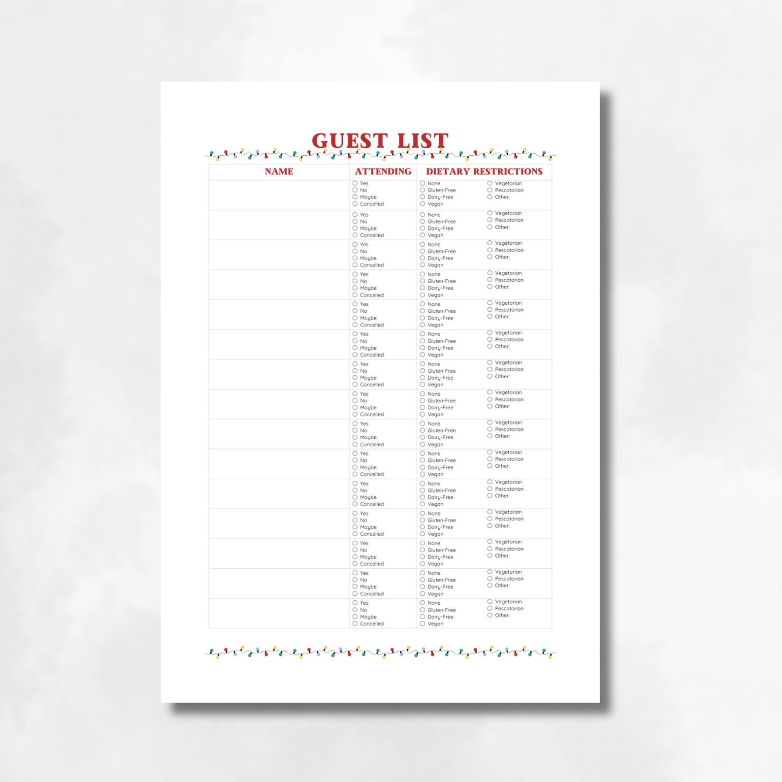 The Ultimate Christmas Planner | Printable Fill-in Guest List, Gift ...