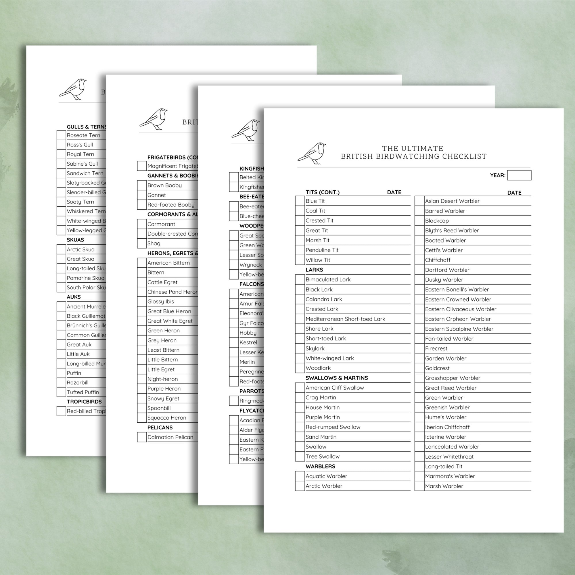 The Ultimate British Birdwatching Checklist | Comprehensive Tracker for ...