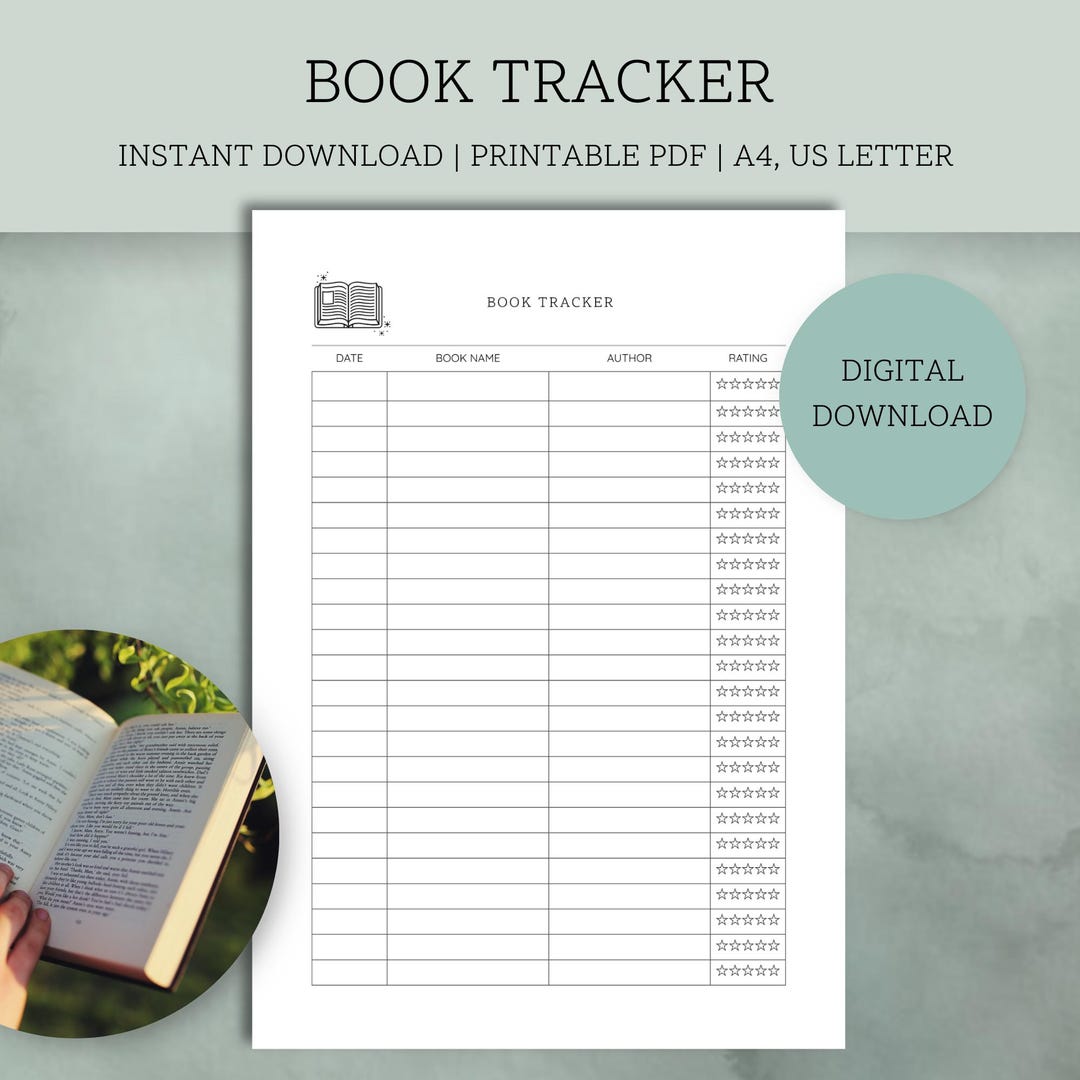 Book Tracker - Printable Reading Log (digital Download) - Etsy
