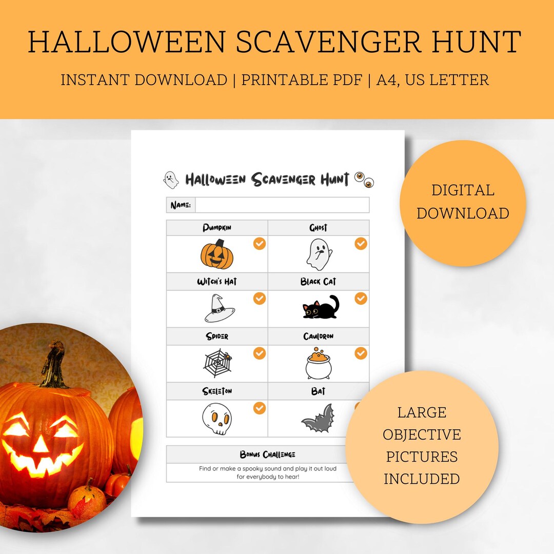 Halloween Scavenger Hunt | Printable Family & Party Halloween Game ...