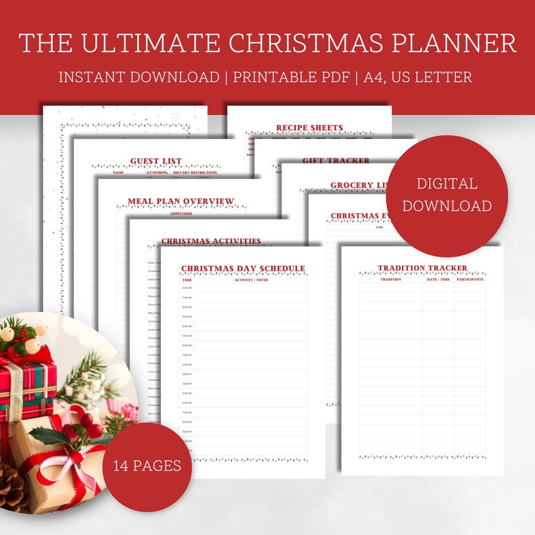The Ultimate Christmas Planner Printable Fill-in Guest List, Gift ...