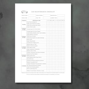 Car Maintenance Checklist - Printable Vehicle Servicing & Inspection ...