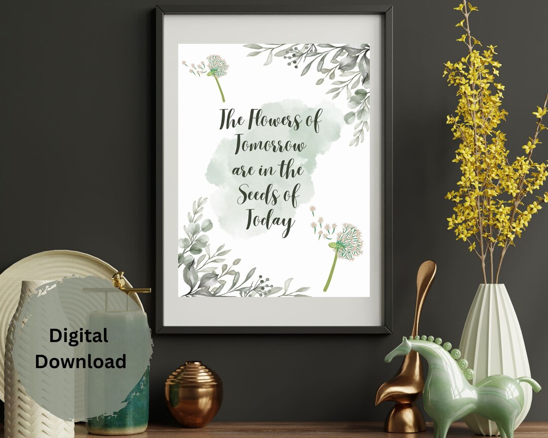 Seeds of Tomorrow Positive Printable Wall Art; Positive Energy ...