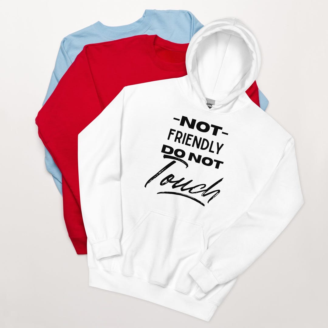 Not Friendly DO NOT TOUCH Hoodie • Unisex • Funny Warning Statement ...