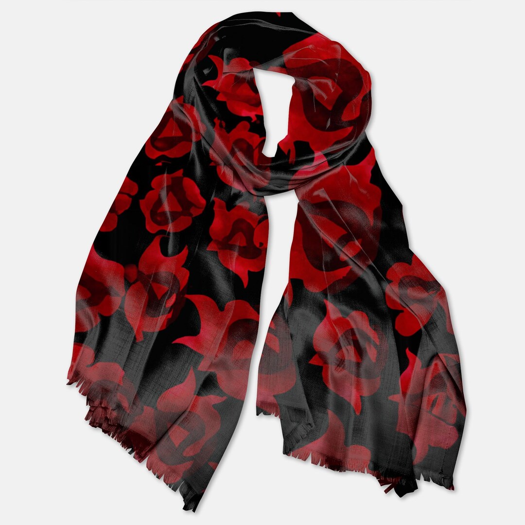 LUX WRAPS: Gorgeous Scarf Red Roses - Etsy