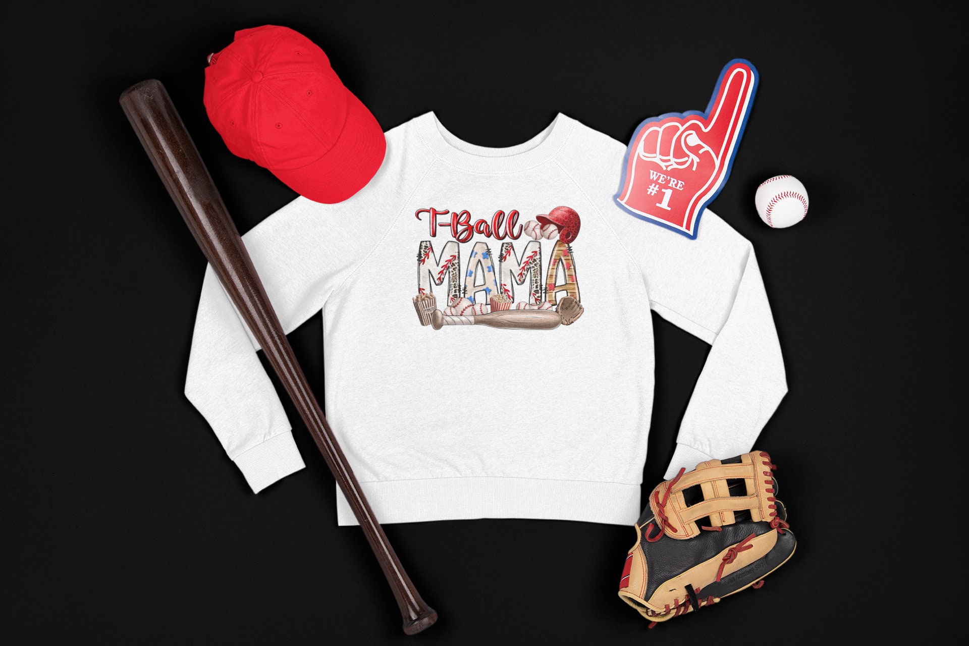 DTF T-shirt Transfer T-ball Mama, Baseball Mama. DTF, Screen Print, No ...