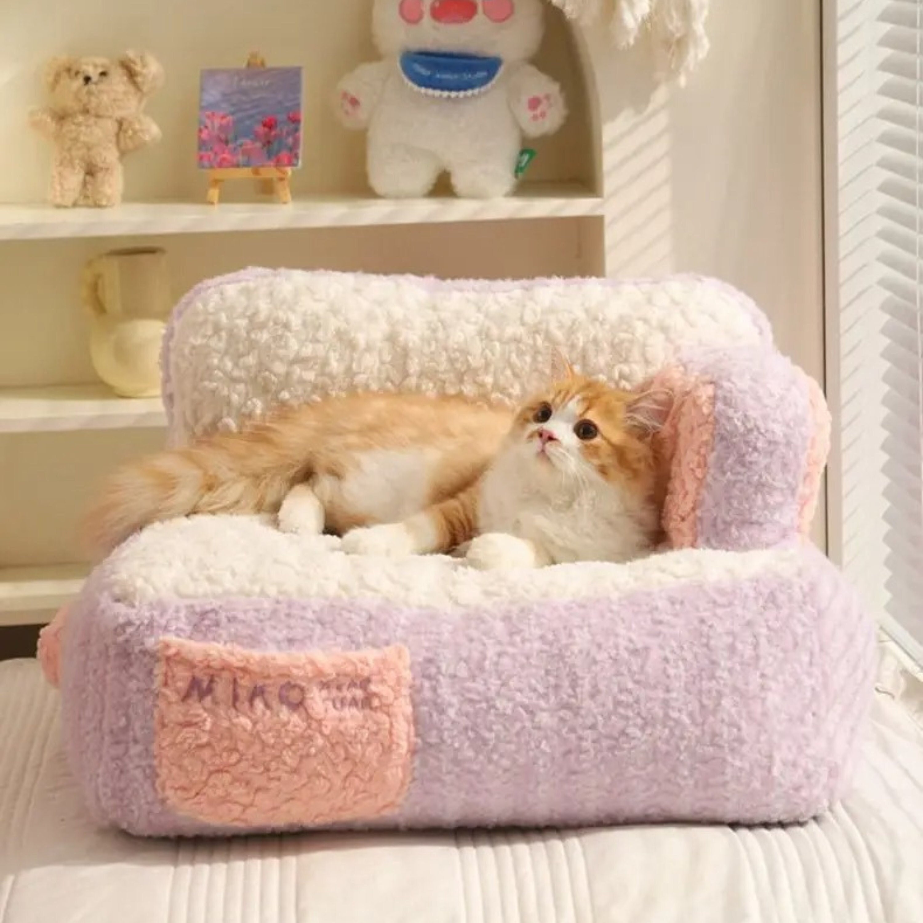 Comfy Cat Sofa With Soft Pillow, Small Dog Bed, Cat Couch Bed, Pet ...
