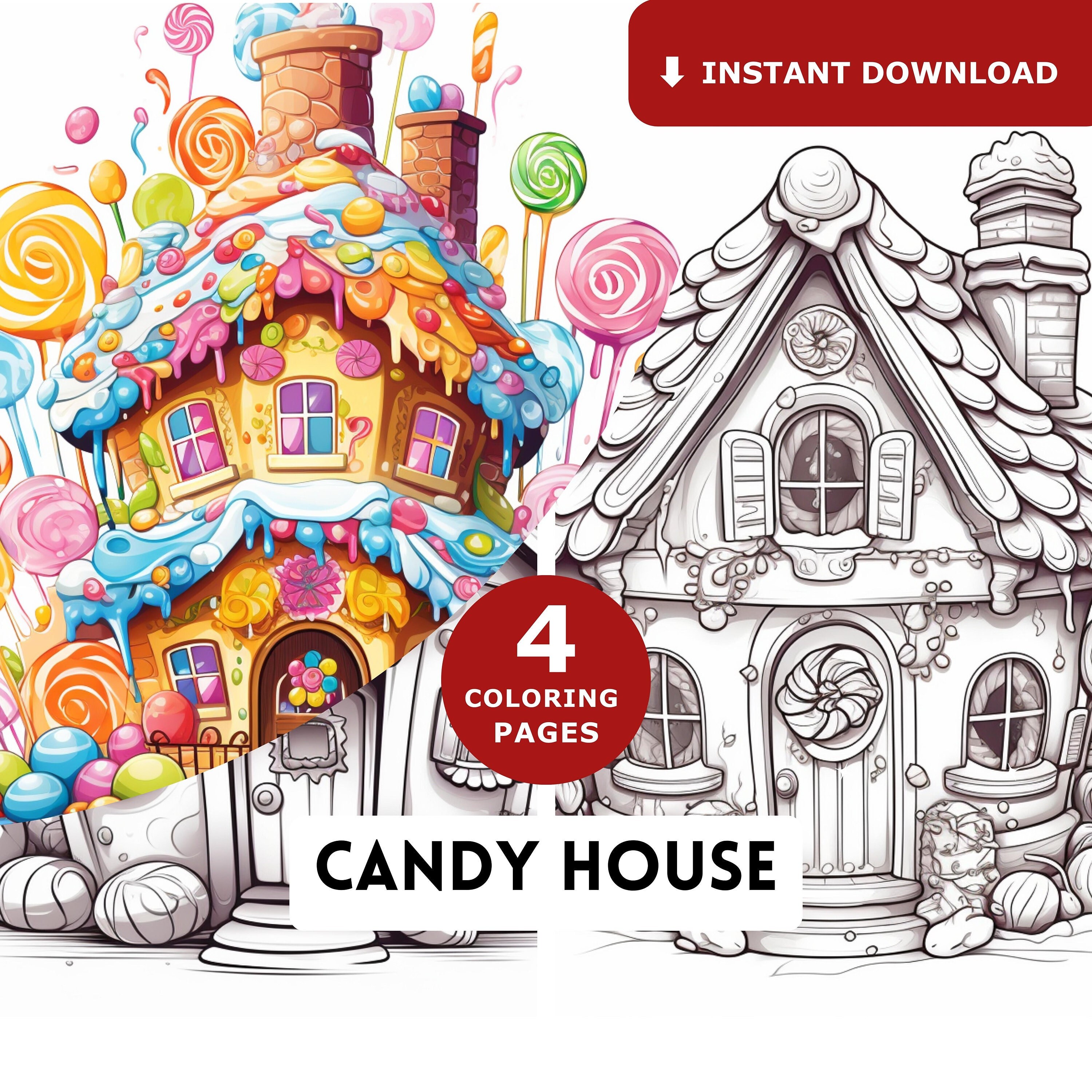 Candy House Coloring Pages