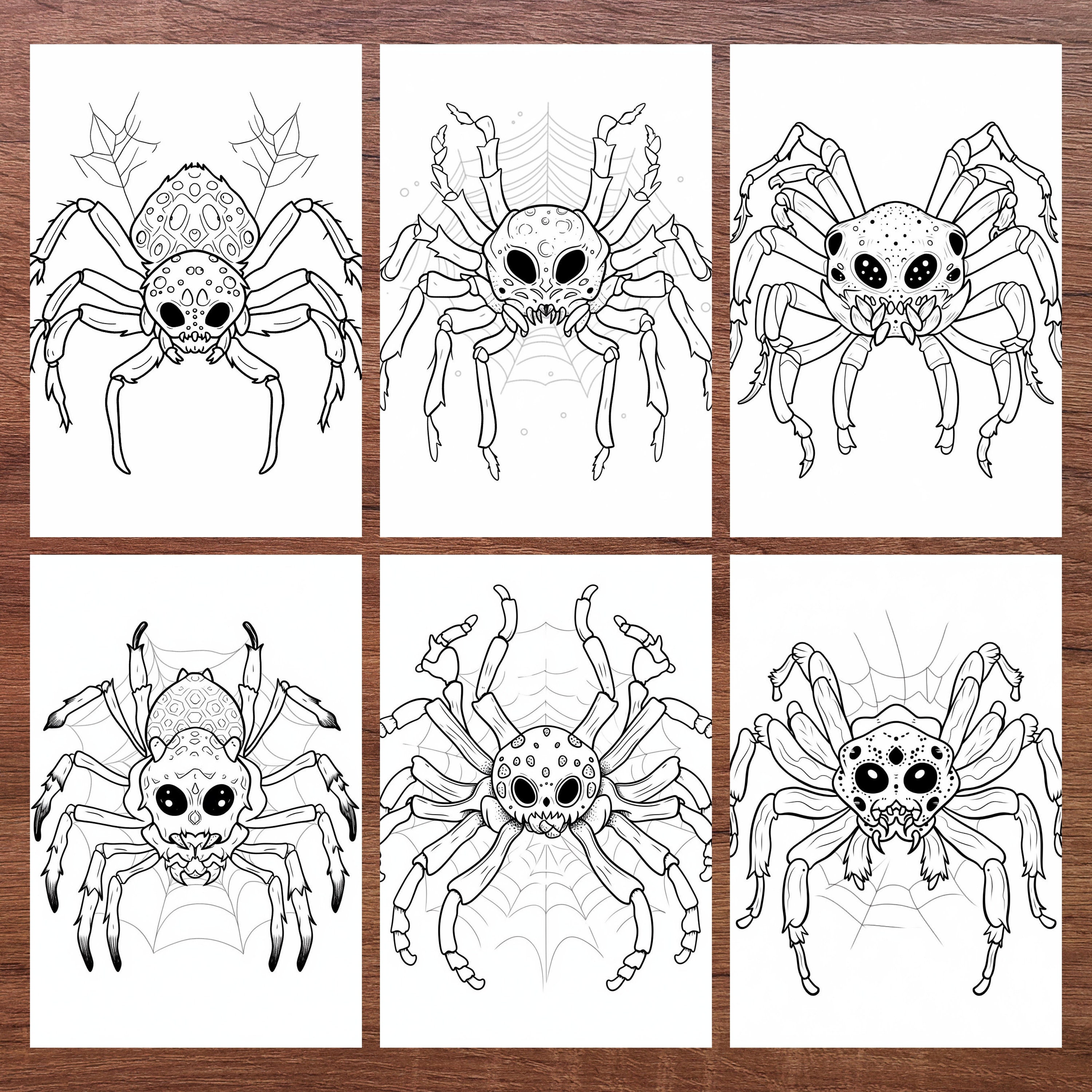 150 Spooky Spider Coloring Pages Creepy Spider Coloring - Etsy