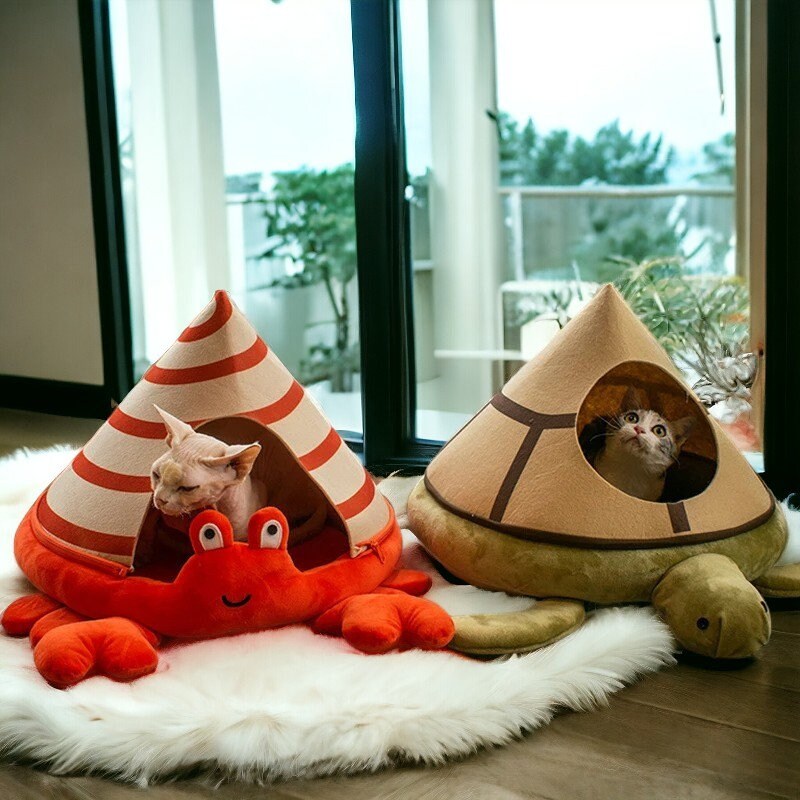 Sea Turtle Cat Bed, Dog Bed, Soft Pet Nest, Dog House, Cat House, Pet ...