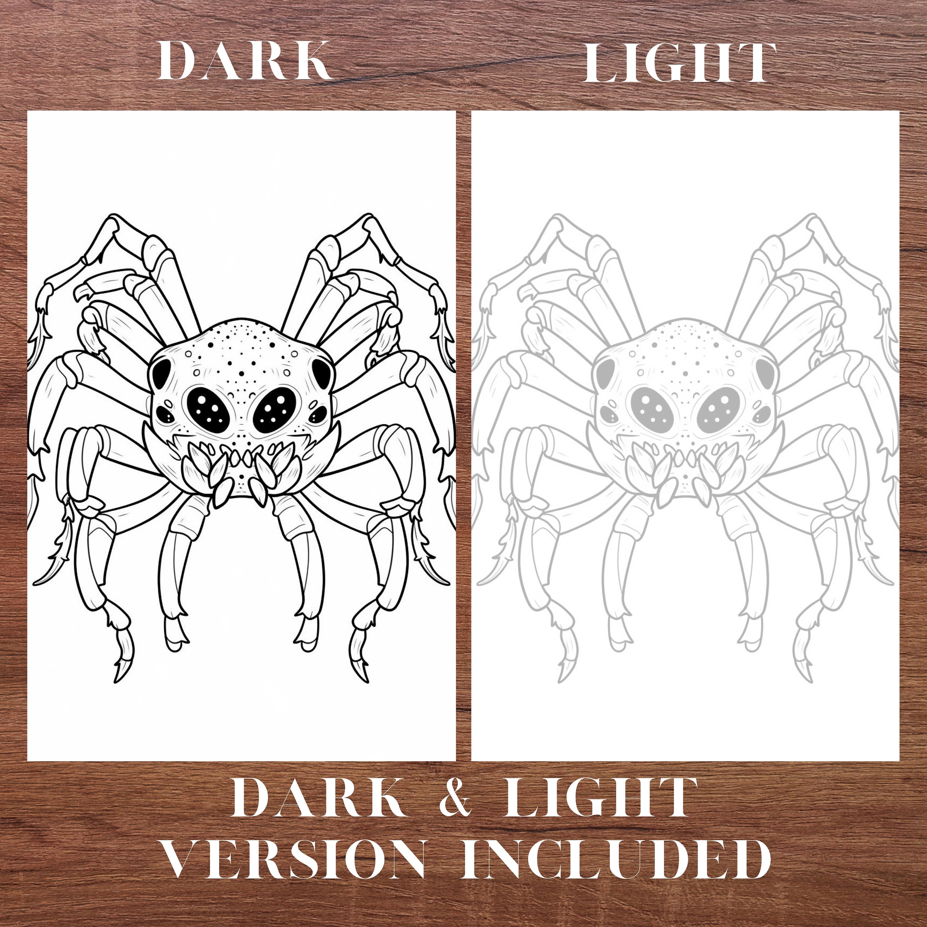 150 Spooky Spider Coloring Pages Creepy Spider Coloring - Etsy