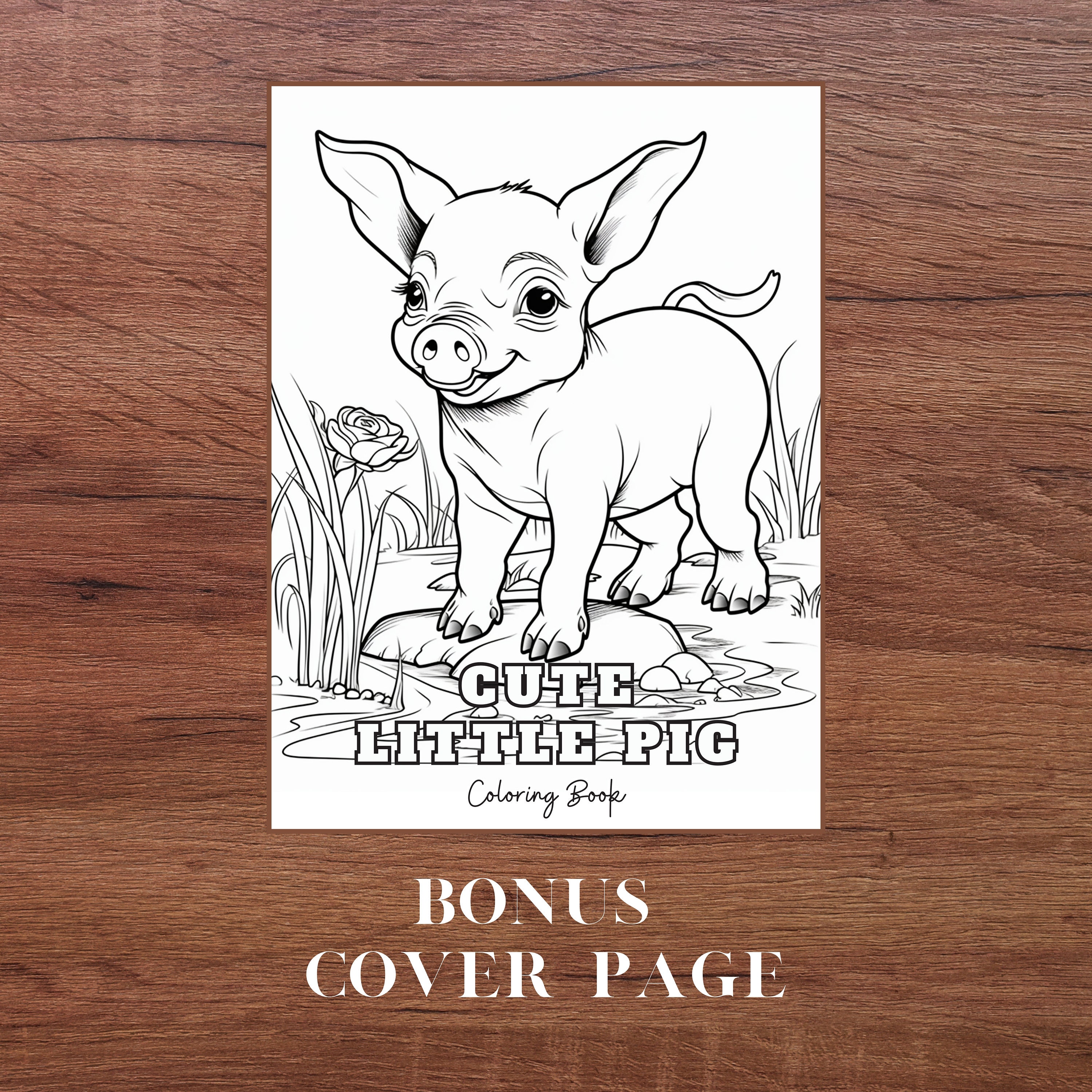 25 Cute Pig Coloring Pages Grayscale Illustration Anxiety - Etsy