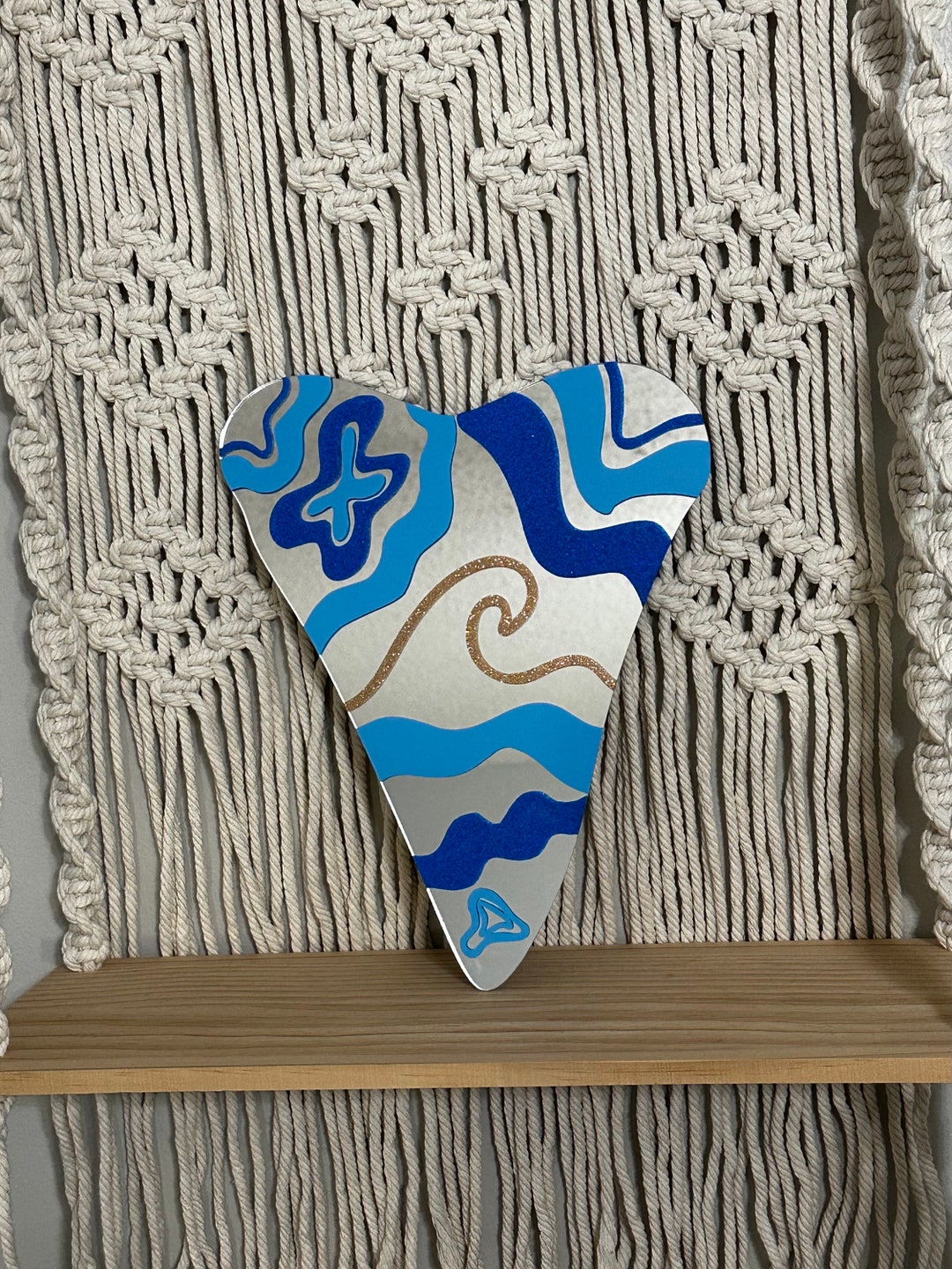 Mirrored Shark Tooth Wall Decor: Beachy Acrylic Art - Etsy