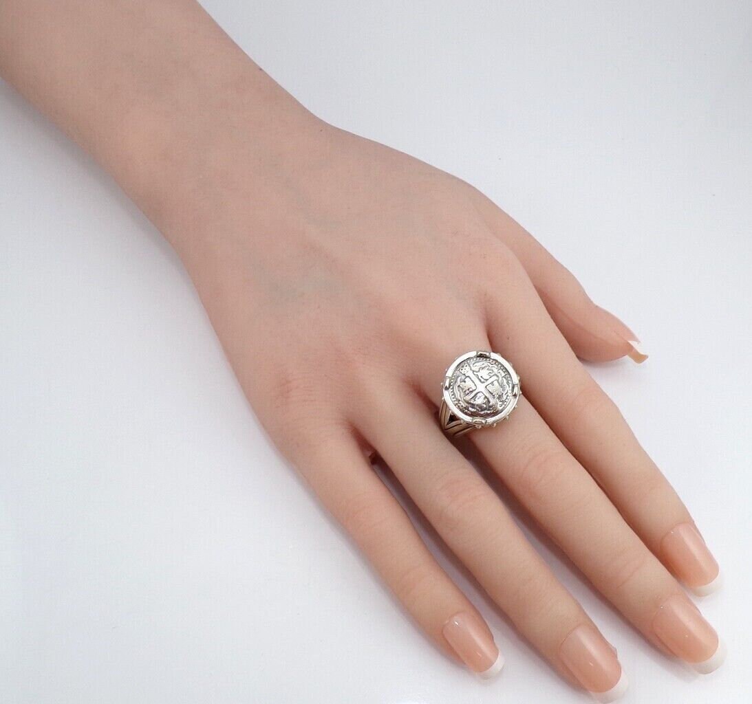 Barry Kieselstein Cord Sterling Silver Shipwreck Doubloon Coin Ring ...