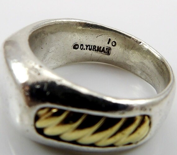 David Yurman Men's Signet Sterling Silver 18K Gold Ca… - Gem