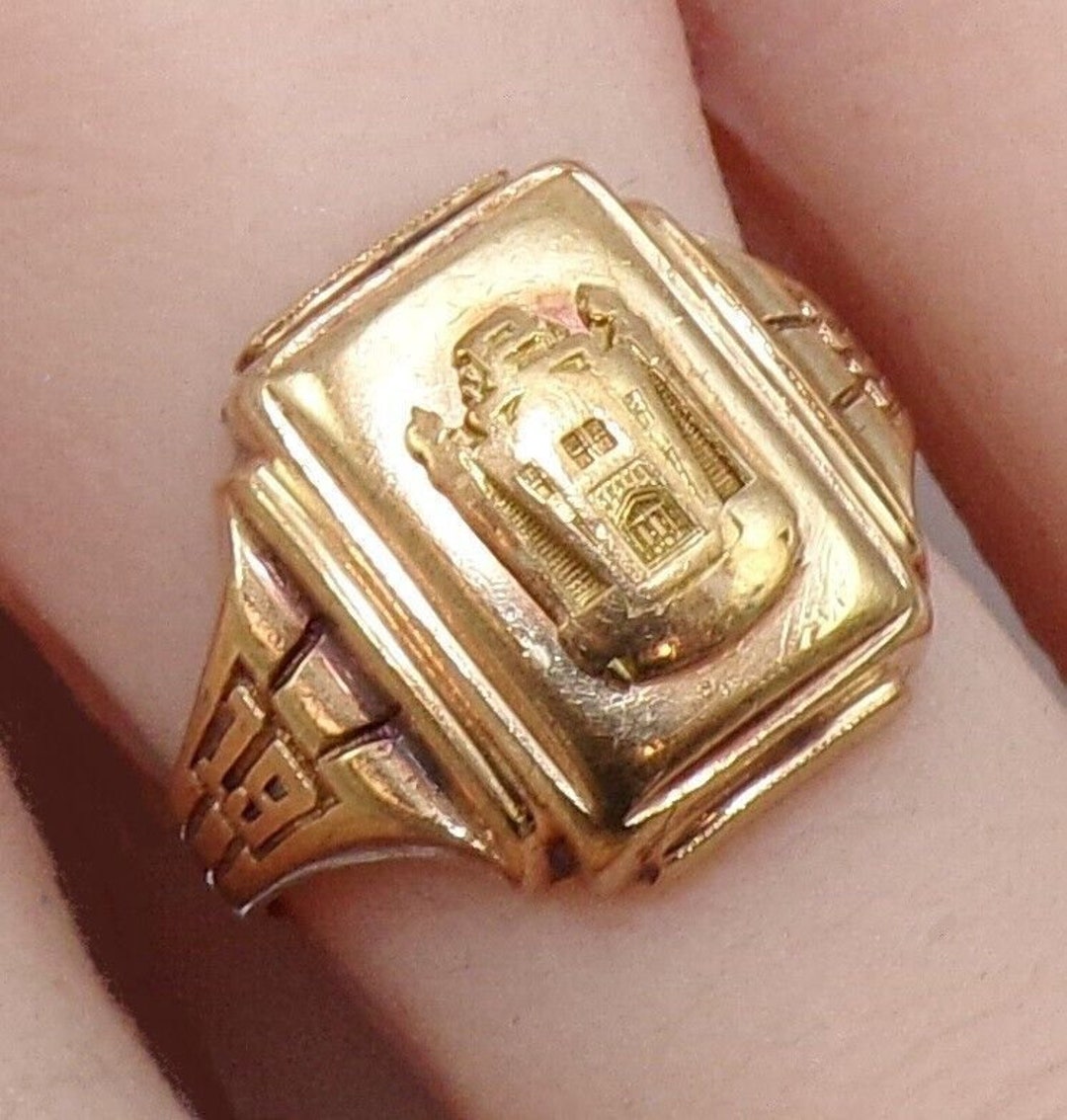 Herff Jones Vintage Ladies 1944 10K Yellow Gold School Class Ring Size ...