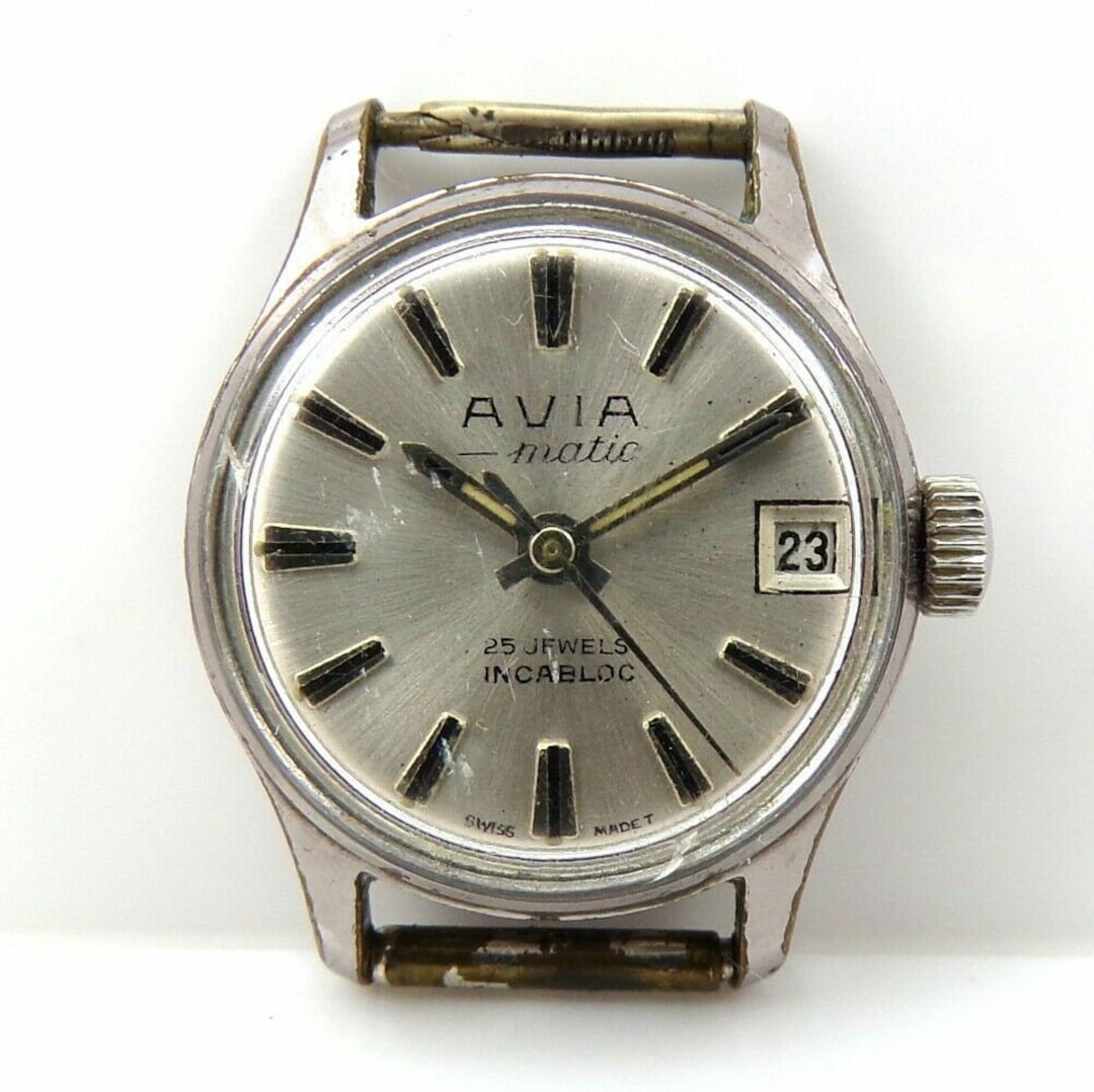 Vintage Avia Matic 25J Incabloc Automatic Ladies Watch Wristwatch QZE5 ...