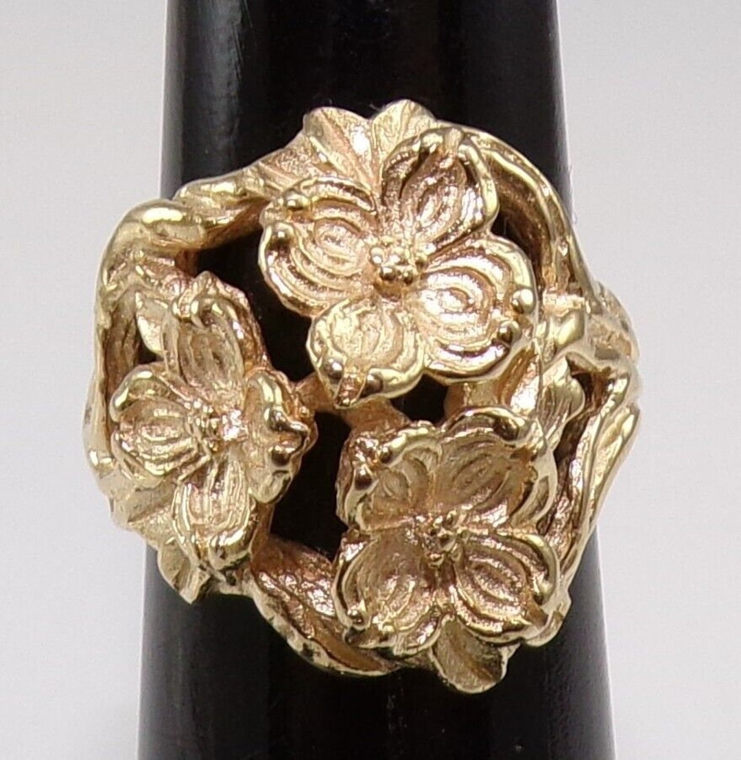 Retired James Avery 14K Yellow Gold Dogwood Flower Ring Size - Etsy