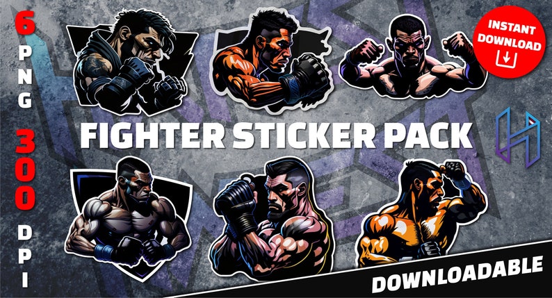 Battle Ready: Epic Fighter Sticker Pack - Etsy