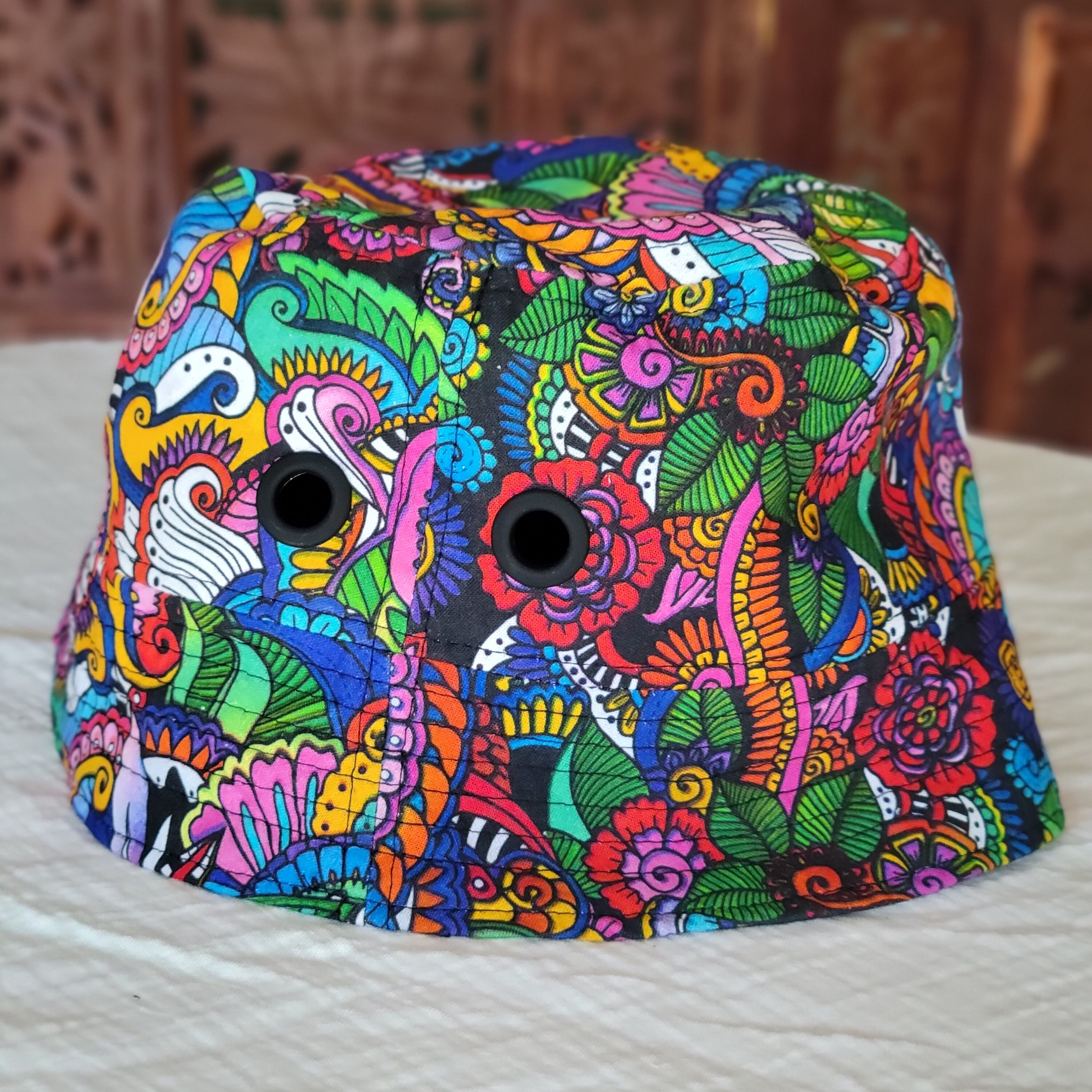 Beautiful Bright Multi-color Geometric Artsy Flowered Bucket Hat - Etsy